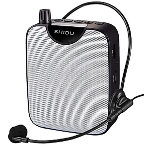 Voice Amplifier SHIDU Original Personal PA System18W with Wired Microphone Headset Mini Loud Speakers Support Recording Funtion Rechargeable for Teachers,Tour Guides,Classroom,Yoga Trainers
