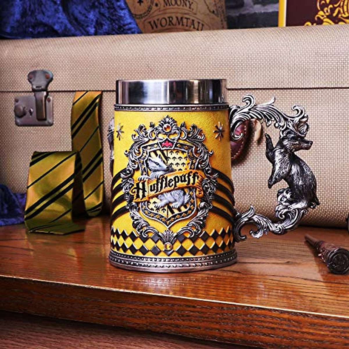 Nemesis Now Harry Potter Hufflepuff Hogwarts House Collectible Tankard, 1 Count (Pack of 1), Yellow Silver