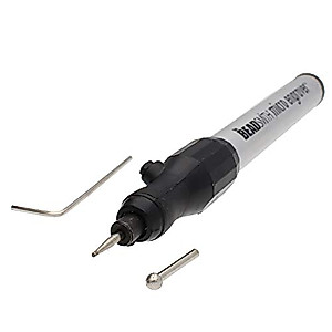The Beadsmith Micro Engraver, 6.25", Battery Operated (2xAAA), 2 Round Diamond-Tip Bits and Hex Key, Engraver, Polisher, and Mini Sander for Detail Metal Engraving, Wood Carving, and Jewelry Polishing