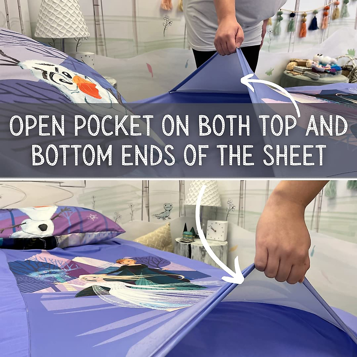 Franco Disney's Frozen Kids Bedding Super Soft Compression Snuggle (TM) Sheets, Twin, (Official Disney Product)