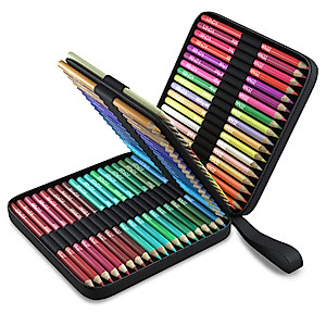 Zenacolor 72 Count Color Pencil Set with Case - Giant Pack of Colored Pencils for Adult Coloring and Arts and Crafts for Adults and Beginners - Artist Premium Colored Pencils Soft, Craft Supplies