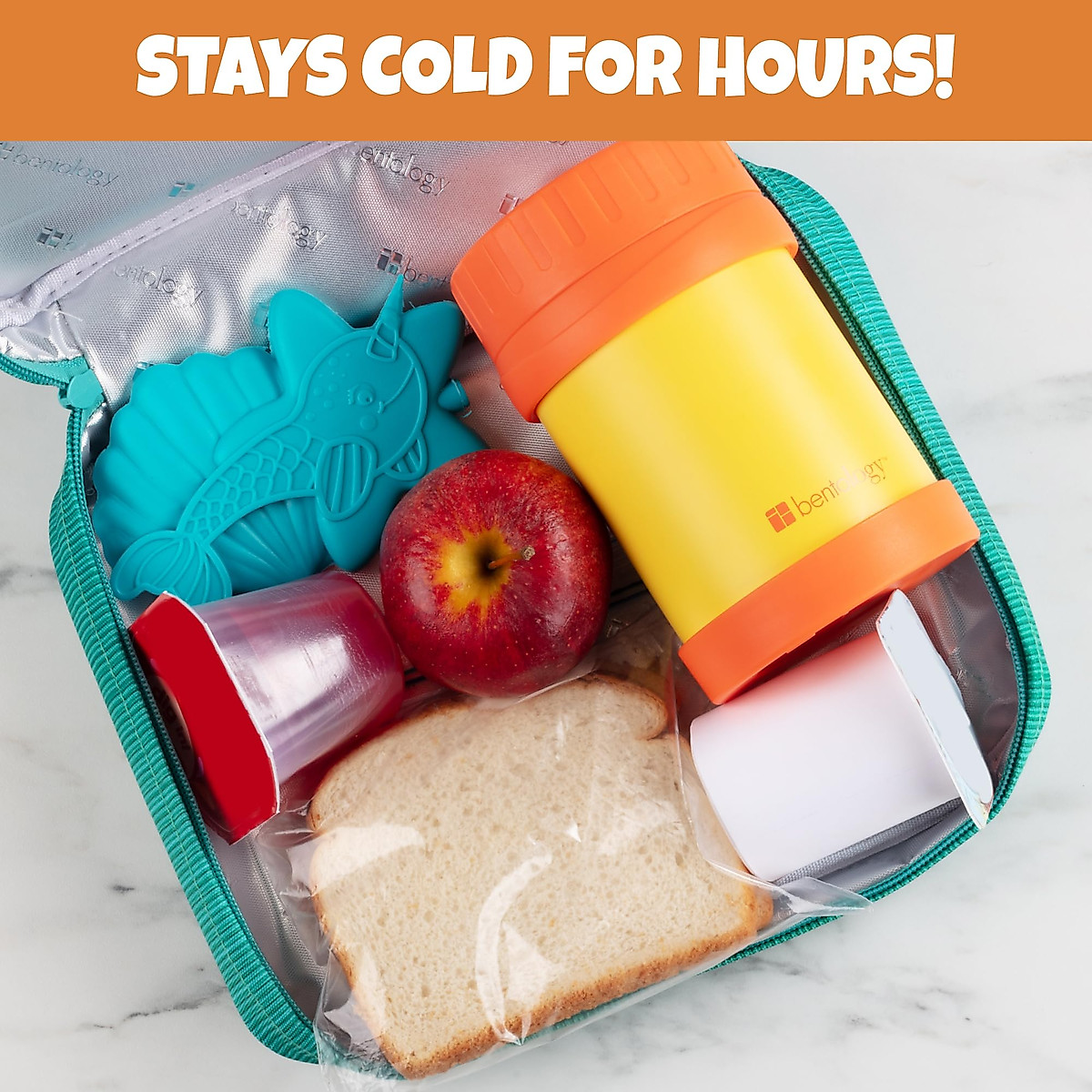 Narwhal Reusable Hard Ice Pack- Set of 3- Fits Easily Inside Kids Lunch Box, Bento, Insulated Cooler Bag- Long Lasting Slim, Space Saving- Cool Freezer Packs Keep Food Cold For Hours- Back To School