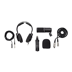Zoom ZDM-1 Podcast Microphone Pack with Headphones and Mic Cables Bundle with Boom Arm Microphone Stand (2 Items)