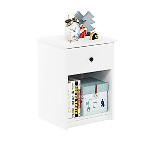 Furinno Tidur Nightstand, 1-Pack, White