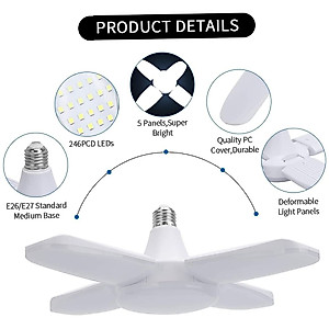 LED Garage Lights Screw in Garage Ceiling Lighting