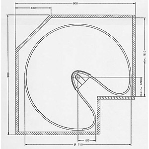 Pro-Arc Kidney Shaped 2-Shelf Lazy Susan Set with Durable Rigid Trays (28 INCH)