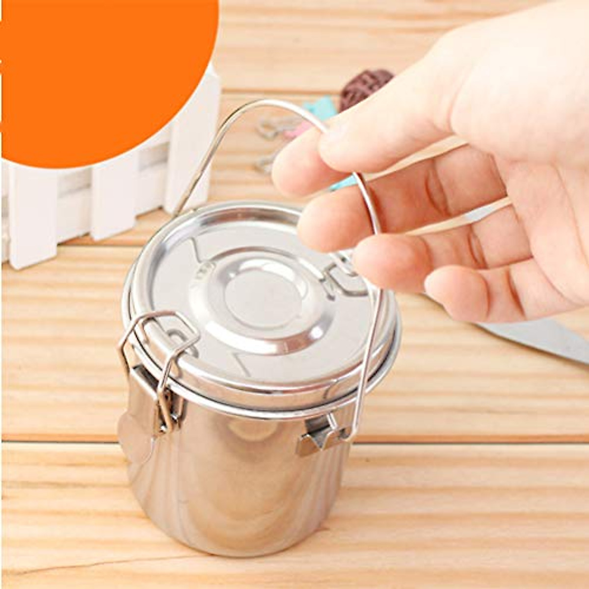 EXCEART Stainless Steel Brush Washer Portable Leak-Proof Artist Paint Brush Cleaner with Lid Removable Filter Screen for Oil Painting