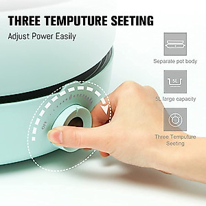 Hot Pot Electric with Burner, 5.3QT Hot Pot Electric Shabu Shabu Pot, Split Multi Non-Stick Electric Skillet, Portable Kitchen Burner Stove with Shabu Hot Pot for Home Cooking, Family Party