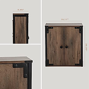 Landia Home Wall Mounted Bathroom Cabinet for Storage, Industrial Themed with a Steel Frame and Adjustable Shelf