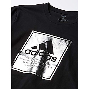 adidas mens Logo Box Foil Tee Black Small