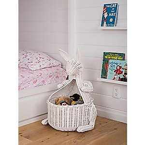 Kangaroo Wicker Storage Basket, White