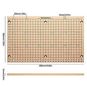 Genmitsu CNC MDF GRID Spoilboard for 3018 CNC Router Machine, Compatible with 3018-PRO/ 3018-PROVer/ 3018PROVer Mach3, 300 x 180 x 12mm (11-4/5''x 7''x 1/2''), M6 Holes (6mm), Screws and Nuts Included