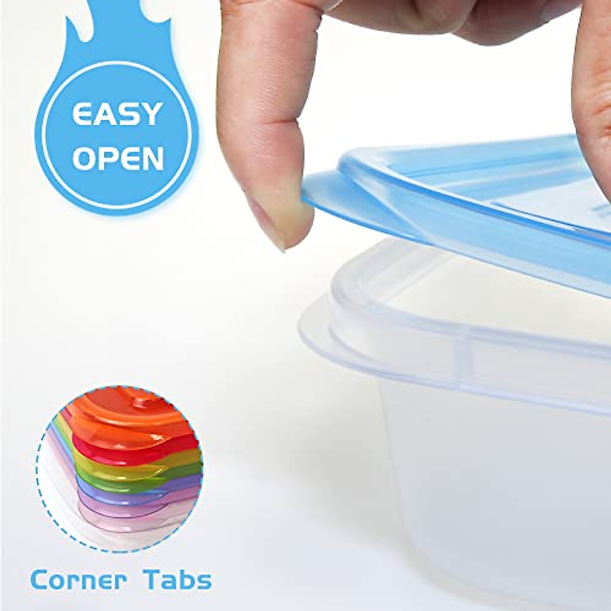 Vonhen 7 Pack Bento Lunch Boxes Reusable 3 Compartment Meal Prep Containers - Leakproof Lunch Container with Lids for Work, and Travel