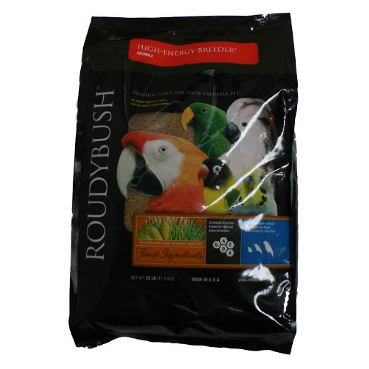 RoudyBush High Energy Breeder Bird Food, Crumble, 25-Pound
