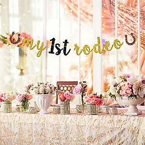 My 1st Rodeo Banner Western Cowboy Cowgirl 1st Birthday Sign Baby One Year Old Birthday Party Decoration Wild West Baby Shower Party Banner