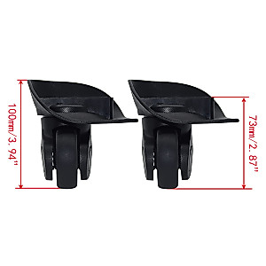 fengshuiluck Travel Suitcase Carry On Luggage Spinner Wheels Replacement Left and Right Caster with Screws and Tool 2Pcs Black