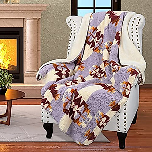 Catalonia Southwest Throw Blanket, Aztec Blanket for Couch or Room Decor, Reversible Comfy Fluffy Mexican Blanket, Gift Blanket, 50x60 inches