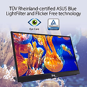 ASUS ZenScreen 17” 1080P Portable USB Monitor (MB17AHG) - Full HD, IPS, 144Hz, USB Type-C, FreeSync Premium, Eye Care, L-shaped kickstand, Tripod Mountable, HDMI, FSC Certified, 3-Year Warranty,BLACK