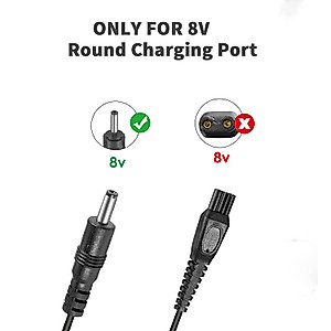 Replacement Charger for Philips Norelco HQ840 Multigroom Series 3000 MG3750 MG3750/50 MG3750/10 MG3750/60 MG3760 MG3760/50 Power Supply Charging Cord 8V