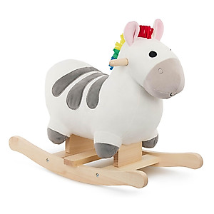 Battat – Zebra Rocking Horse – Wooden Rocker & Plush Body – Active Play Toy – Sturdy & Durable – 12 Months + – Rockin’ Zebra