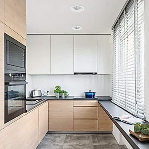 5" LED Integrated Ridged Spot Baffle Round Trim Recessed Lighting Kit 4-Pack, 9 Watts, Energy Star, CEC Title 24 Compliant, IC Rated, Dimmable, White, 5.25" Hole Size,91338