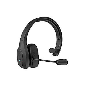 Blue Tiger Storm in Black - Wireless Bluetooth Professional Trucker and Office Headset with Microphone, Dongle & Cooling Gel Ear Cushion – Fastest Charge, Noise Cancelling, Clear Sound, Bluetooth 5.0
