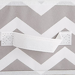 DII Non Woven Polyester Storage Bin, 11x11x5.5-inch, Chevron Gray, 2 Piece
