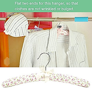 Floral Cotton Padded Hangers Soft Dress Hanger 10PCS, with Hair Rope
