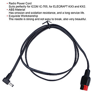 NBLTYPOX DC Power Supply Cable,ABS Radio Power Cable Car Mobile Radio Power Cable Electronics Accessories for ICOM IC‑705 ELECRAFT KX3 and KX2