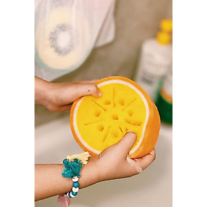 Bath Sponges for Kids - Set of 4 Extra Large Fun Kid Bath Toys Sponges, Bath Scrubbie, Bath Sponge Loofah, Kids Fun Shower Time Sponges for Children Boys and Girls, by purifyou