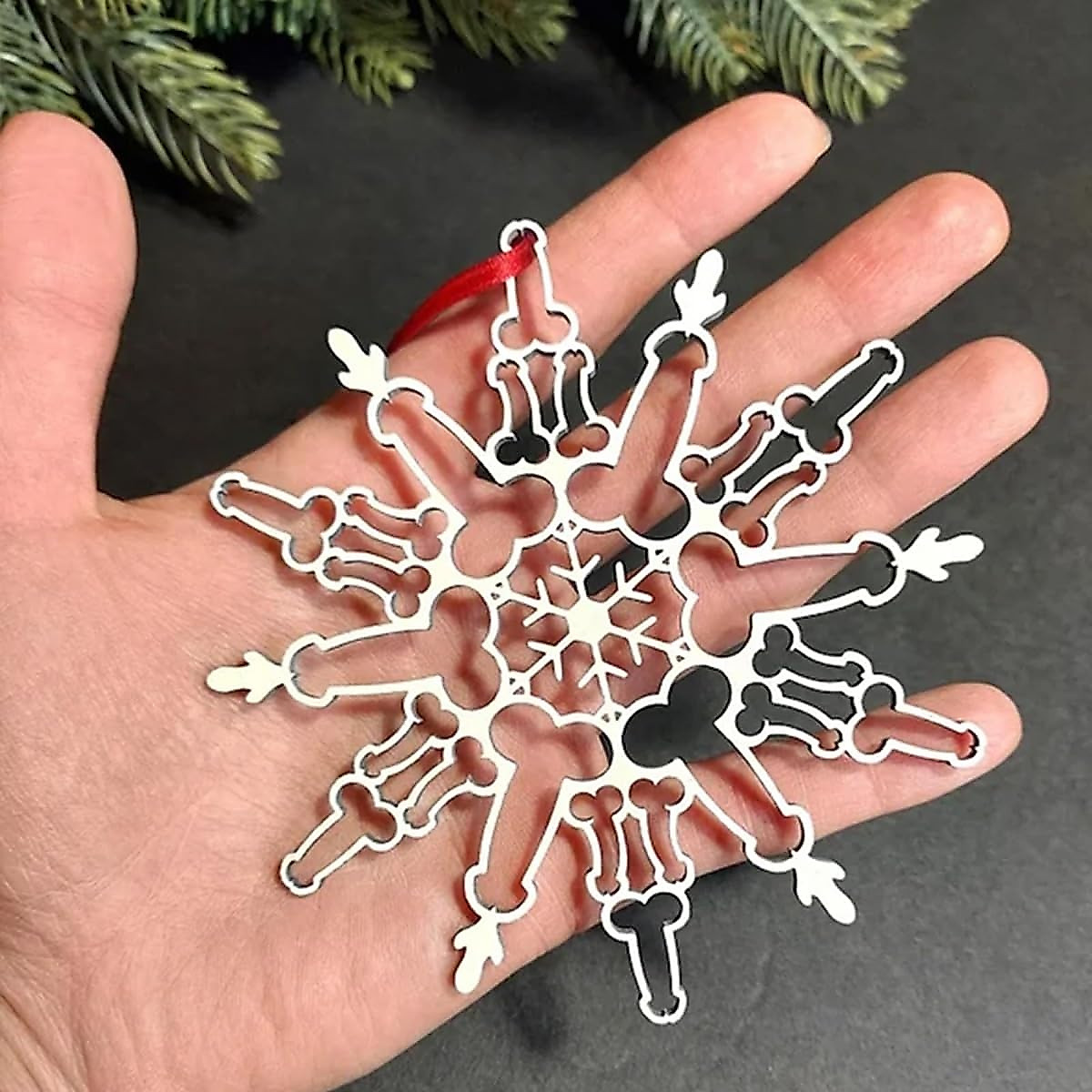 Penis Snowflake Ornament - Funniest Ornament of The Century, Funny Snowflake Ornament for Christmas Tree Car Rearview Mirrow Hanging Pendant Decorations, Christmas Snowflakes Ornament,Ø5.11in (A)