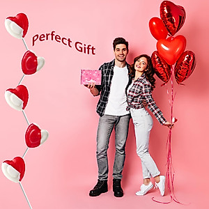 Lollipops Red Heart Shaped Strawberry N' Cream Flavored, 12 Lollipops, Individually Wrapped