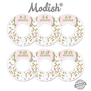 Modish Labels Baby Clothes Size Dividers, Baby Closet Organizers, Size Dividers, Baby Closet Organizers, Closet Dividers, Clothes Organizer, Girl, Pink Mint, Confetti, Dots, Clean Modern (Baby)