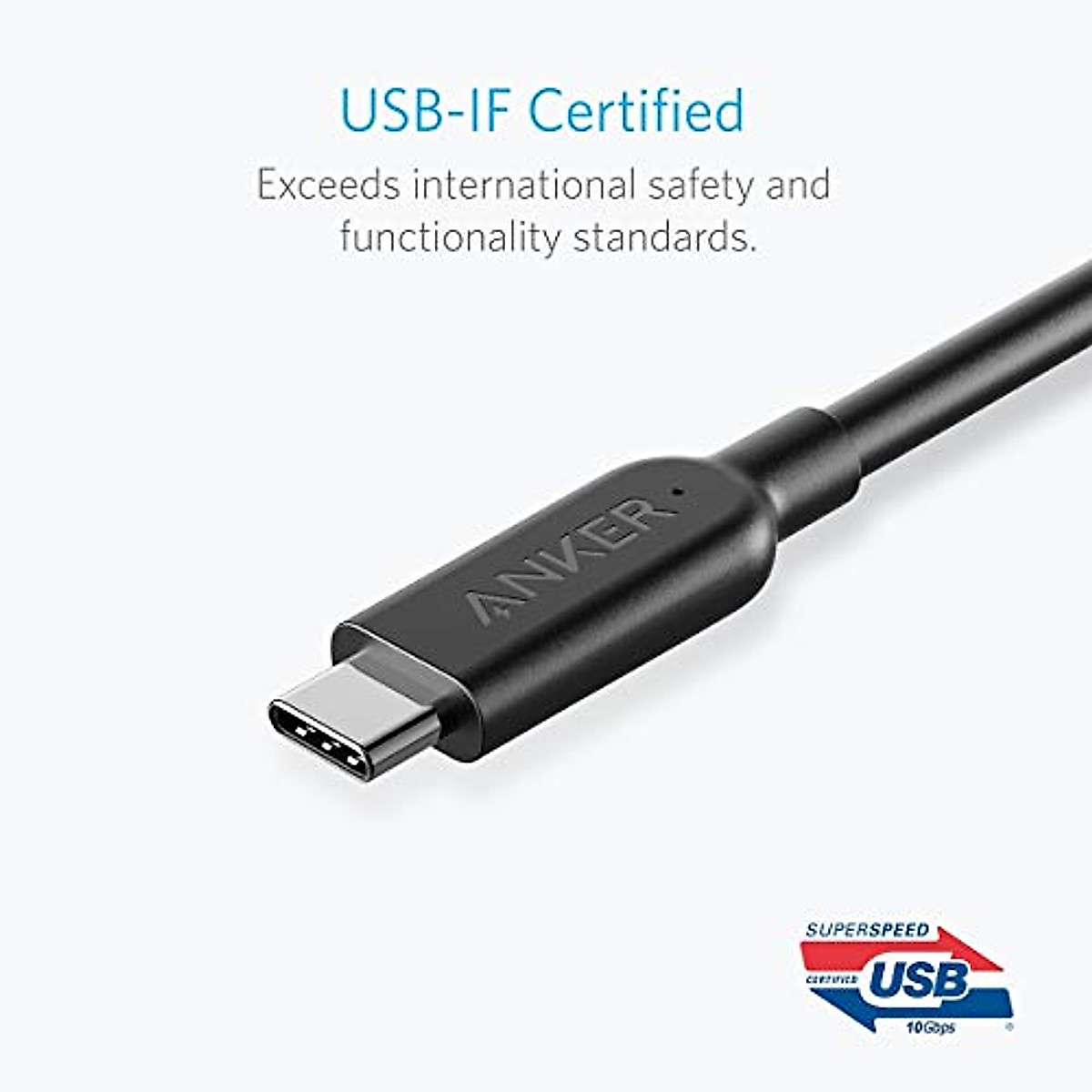 Anker Powerline II USB-C to USB-C 3.1 Gen 2 Cable (3ft) with Power Delivery, for Apple MacBook, Huawei Matebook, iPad Pro 2020, Chromebook, Pixel, Switch, and More Type-C Devices/Laptops