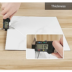 WESTICK 20 Pcs Bedroom Vinyl Flooring Peel and Stick White Marble Peel and Stick Floor Tile Waterproof Bathroom Sticky Tiles for Floor Self Adhesive Living Room Linoleum Flooring Sheets 12" x 12"