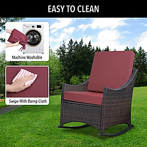 Tromlycs Outdoor Cushions for Patio Furniture Chair Cushions Set of 2 Seat 19x19 Inch Waterproof Outside Red