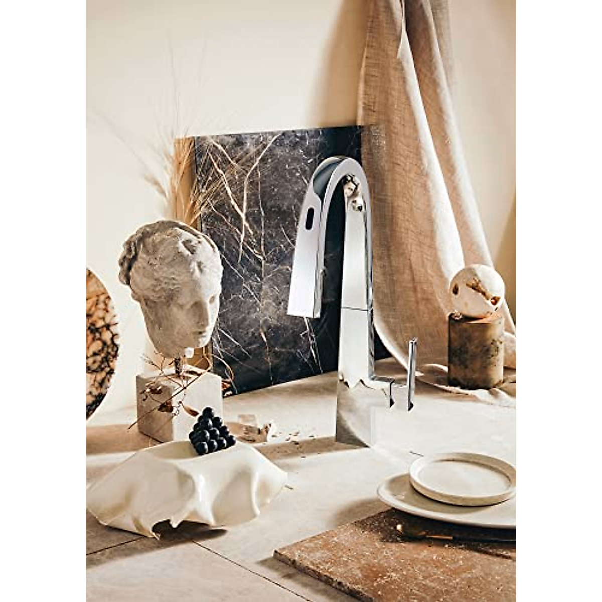 Moen S75005EVC Nio Smart Touchless Pull Down Sprayer Kitchen Faucet with Voice Control and Power Boost, Chrome