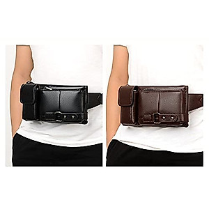 Bestsent Men's Leather Sling Bag,Chest Shoulder Backpack, Water waterproof Crossbody Bag(Black, Medium)