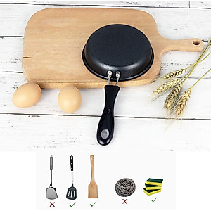 Demoyaya One Egg Frying Pan, Mini Induction Frying Eggs Pan, 4.7" Single Egg Durable Small Pan with Handle Heat Resistant Non Stick Pot, Portable Pan for Stove Gas Induction Hob