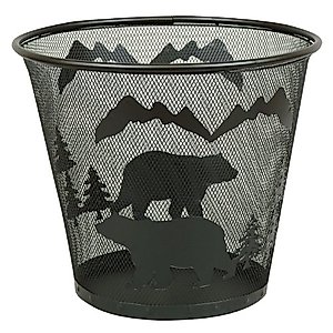 Black Forest Décor Metal Bear Waste Basket