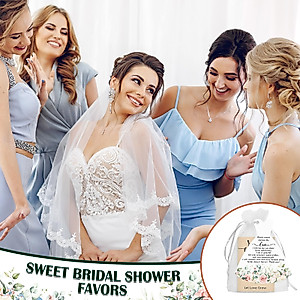 ReliThick 50 Sets Bridal Shower Party Favors for Guests Include Let Love Grow Self Adhesive Seed Packets Seed Envelopes Thank You Cards Organza Bridal Shower Gift Bags for Wedding Souvenirs, No Seed