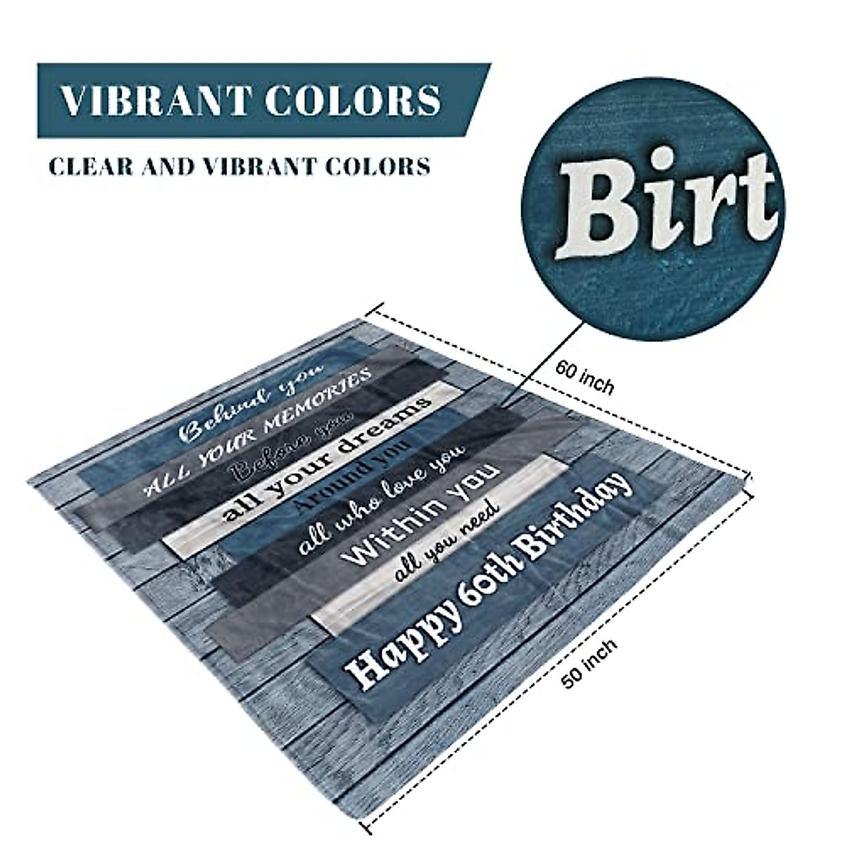 60th Birthday Gift Ideas Blanket, Happy 60th Birthday Gifts for Men Women, 60 Year Old Gifts for Women, 1962 Birthday Gifts for Men, 60 Birthday Gifts for Dad Mom, Birthday Blanket for Women 60"×50"