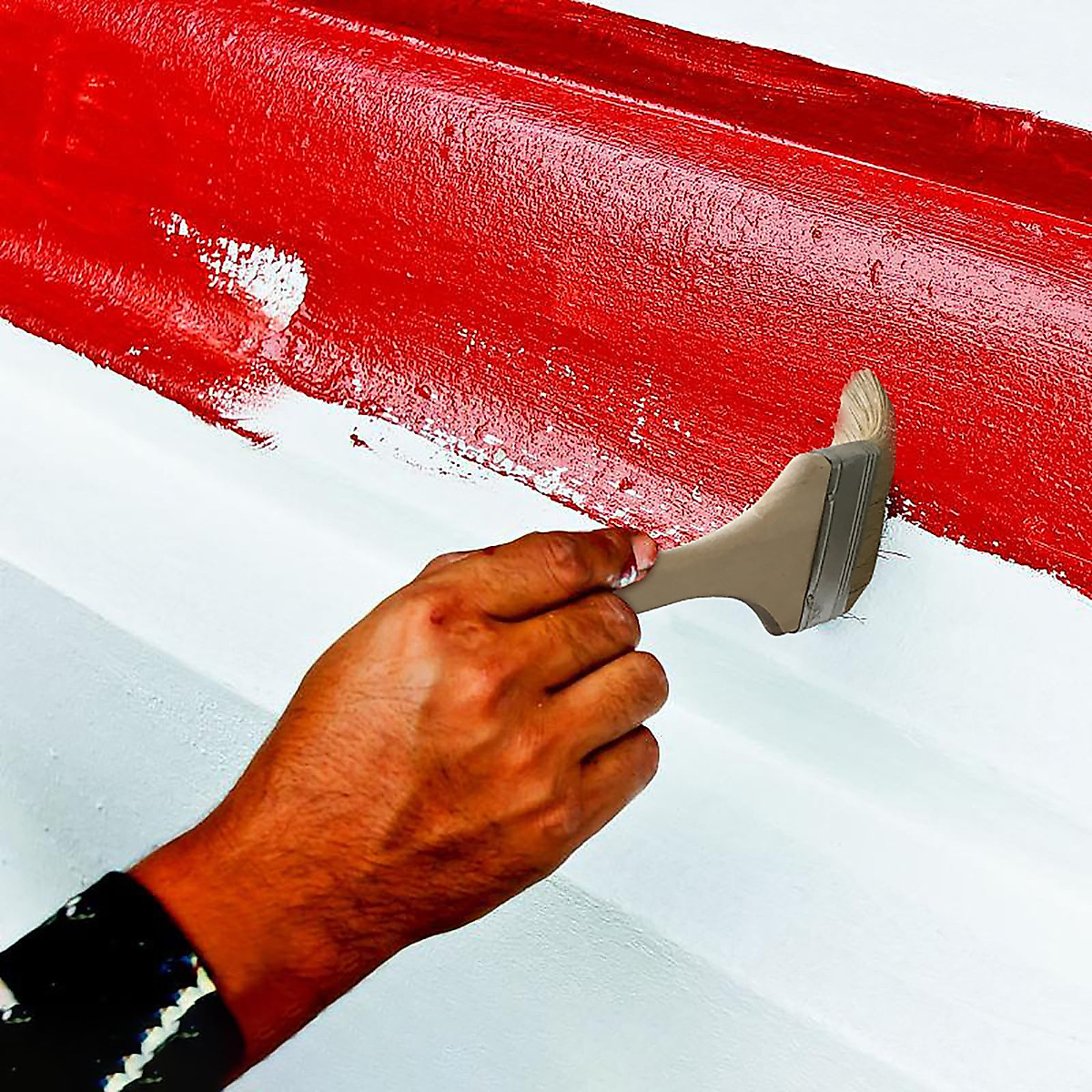 Paint Brushes for Walls, 3-inch Stain Brushes for Wood and Fence Staining, Paint Brush with Long Handle Extender