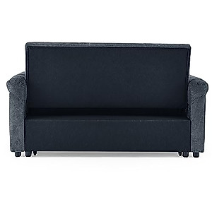 ERYE 3-in-1 Loveseat Futon Sofa Convertible Twin Bed,Love Seat W/Pull Out Sleeper Couch Bed & Reclining Backrest for RV Office Small Space Living Room Furniture Sets