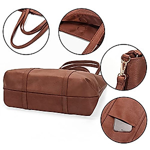 Tote Bag for Women-Reversible Woman Purses and Handbags Top Handle Satchel Purse Large Shoulder Handbag(22130-D.Brown)