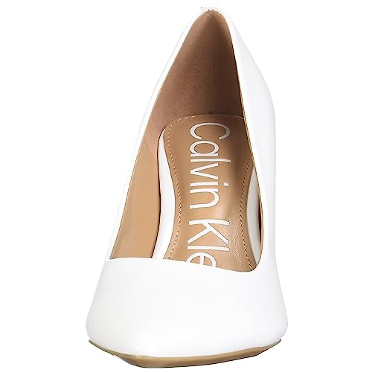 Calvin Klein Women's Gayle Pump, White Leather, 7.5