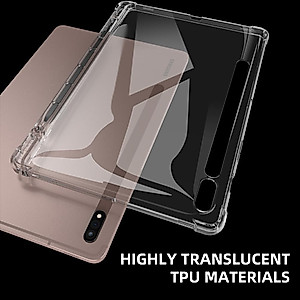 Diamond Case for Samsung Galaxy Tab S8+/ S7+/ S7 FE 12.4", Slim Fit Hard Tablet Case with Non-Slip TPU Bumper for Galaxy Tab S8+ 2022 Released with Pen Holder