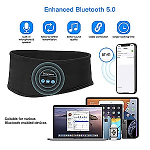 Sports Headbands Sleep Headphones Bluetooth Music Headband Wireless, Daifferchoi Soft Breathable Bluetooth Headbands with Long-Time Play for Workout, Jogging, Yoga,Travel, Running, Meditation--Grey