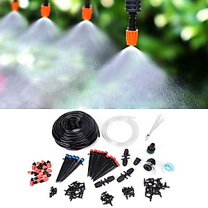 Oumefar 40m Drip Irrigation System Automatic Irrigation Plastic Watering System 4/7 Hose Set Drip Irrigation System Kit Sprinkler System for Garden Watering