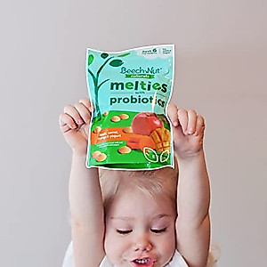 Beech-Nut Probiotic Melties Baby & Toddler Snack Melts, Apple Carrot Mango Yogurt, 1 oz (7 Pack)